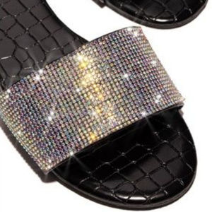 Cape Robbin | Shoes | Bling Bling Slides Black Patent Croc | Poshmark